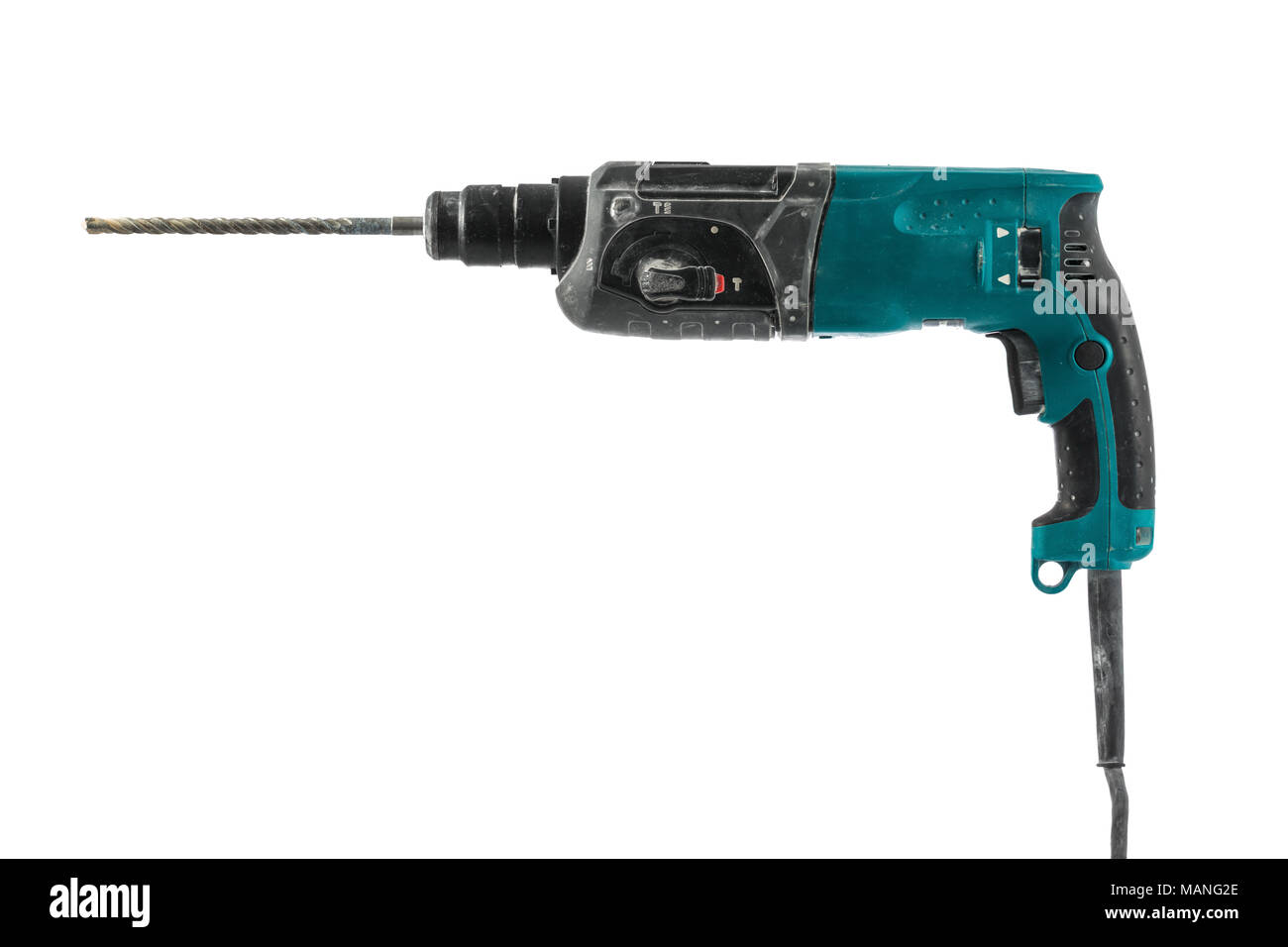 Electric drill, perforator isolated on white background Stock Photo - Alamy