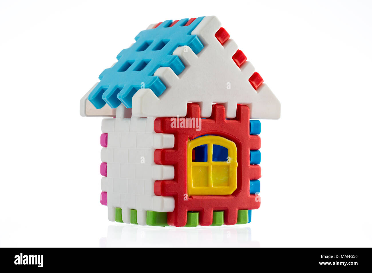 Toy colorful house isolated over white background Stock Photo - Alamy