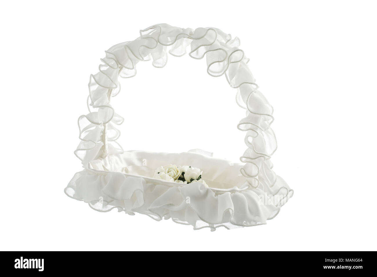 Beautiful empty wedding basket isolated on a white background Stock ...