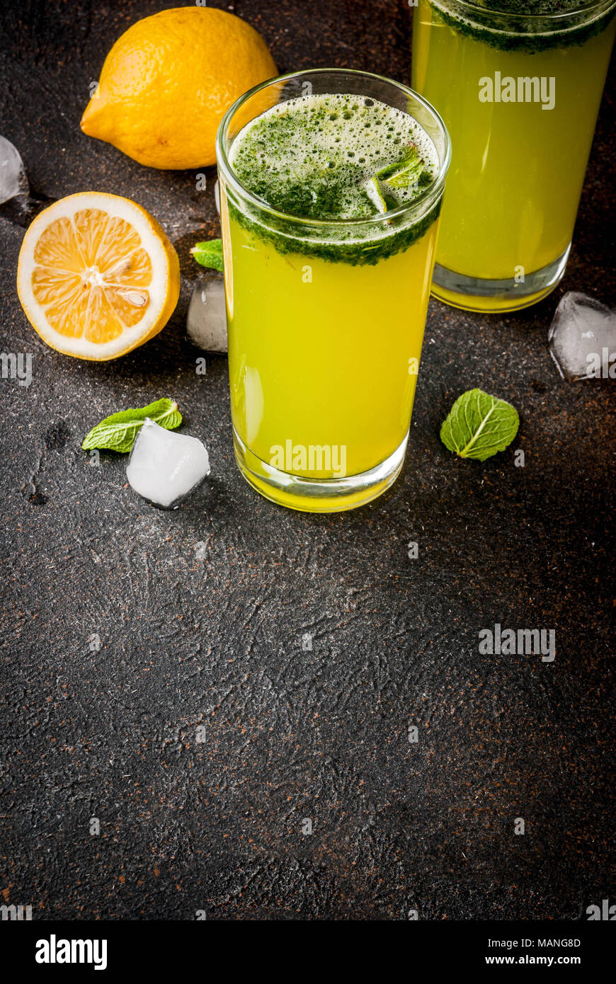 Indian traditional drink, Mint Masala Soda cocktail with lemon, mint ...