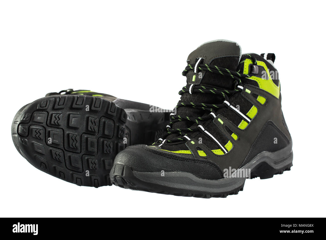 Pair outdoor shoes isolated on white background Stock Photo - Alamy