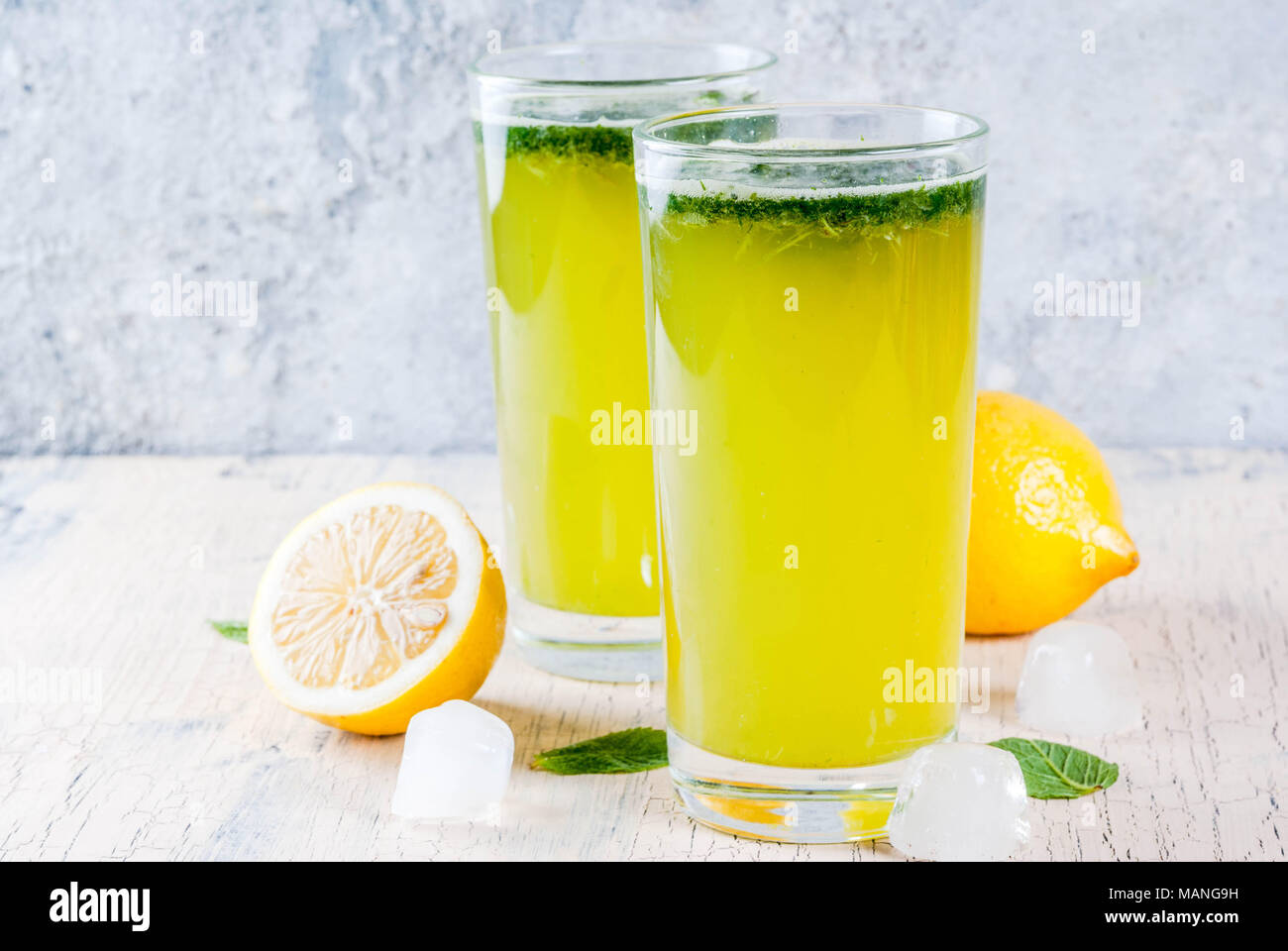 Indian traditional drink, Mint Masala Soda cocktail with lemon, mint ...