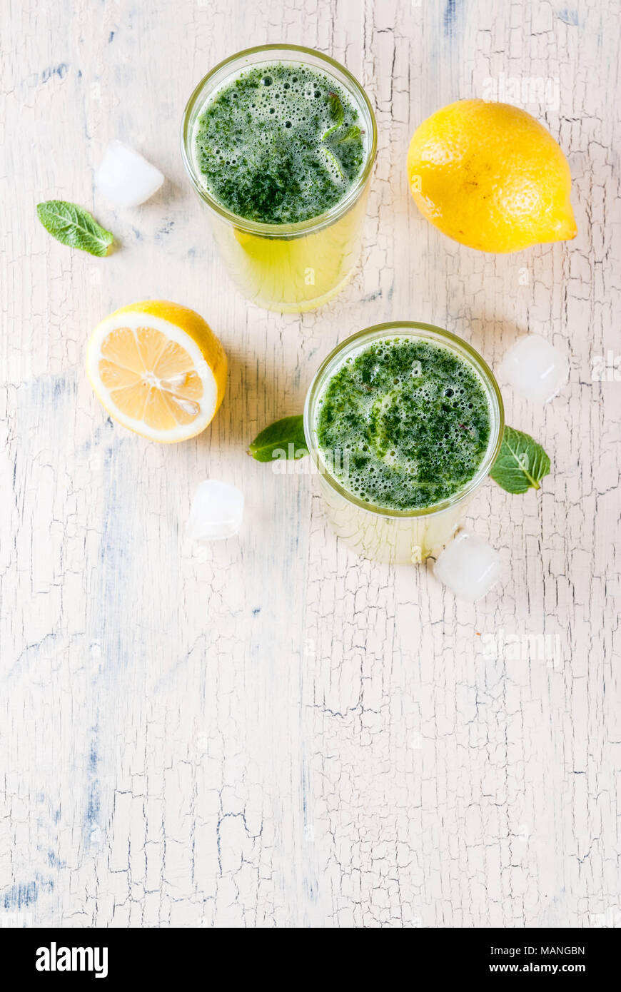 Indian traditional drink, Mint Masala Soda cocktail with lemon, mint ...