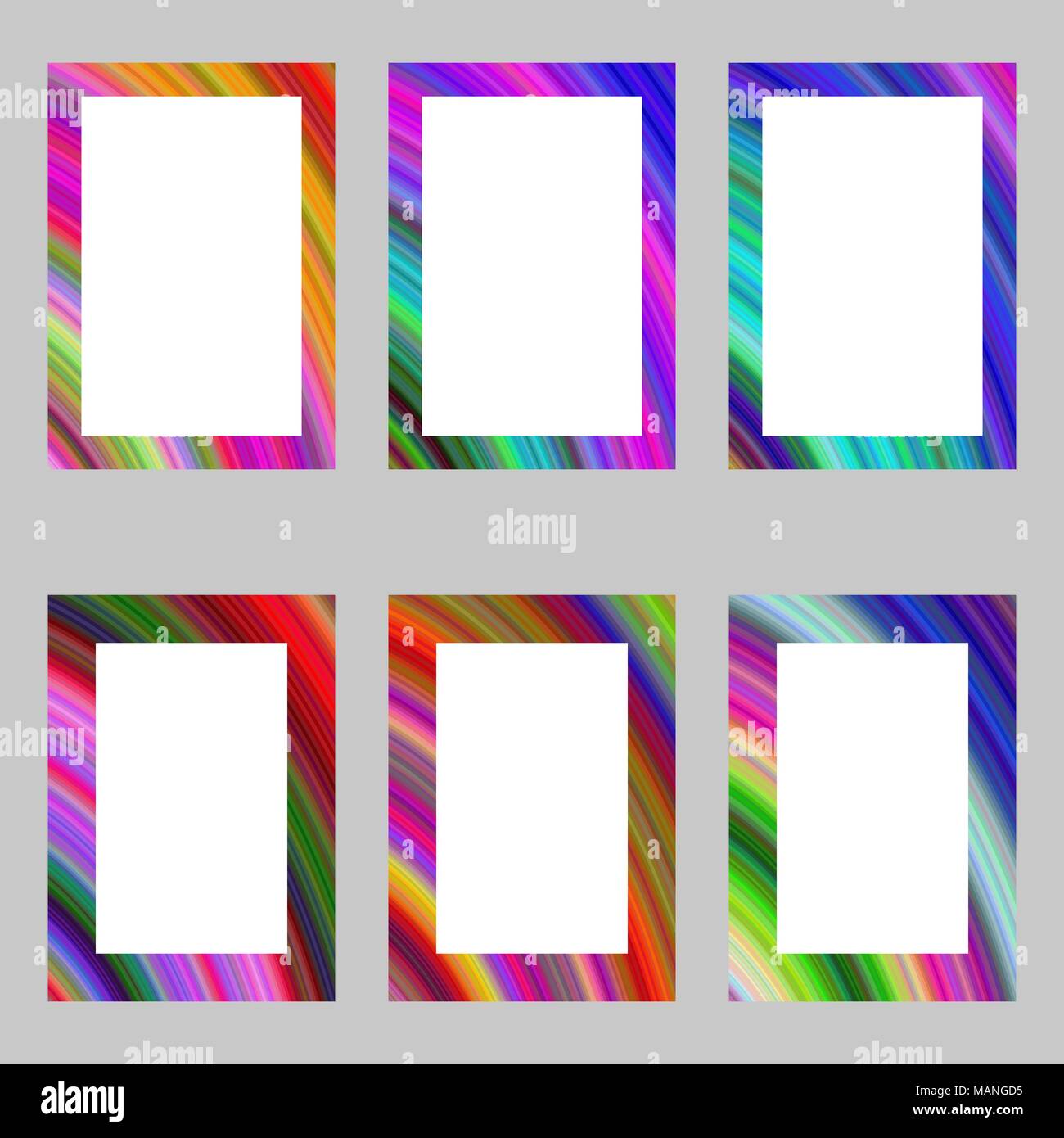 Colorful abstract digital art brochure frame set Stock Vector Image ...