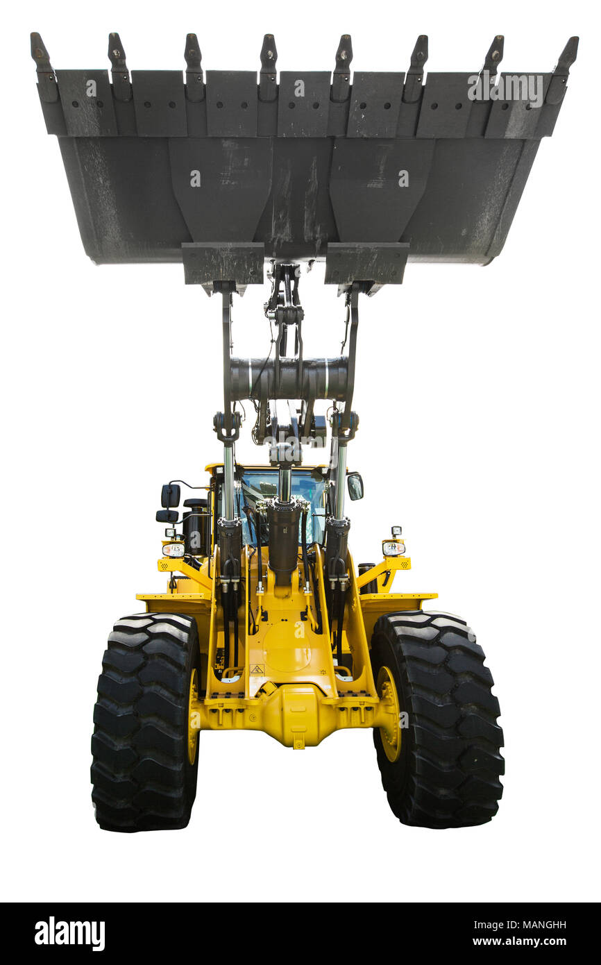 Bulldozer, isolated on white background with clipping path Stock Photo ...