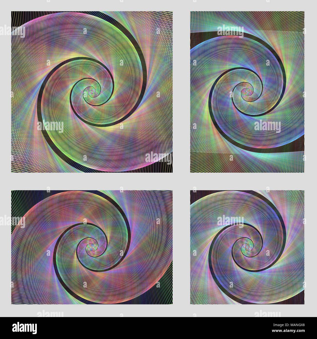 Fractal spiral page background design set Stock Vector Image & Art - Alamy