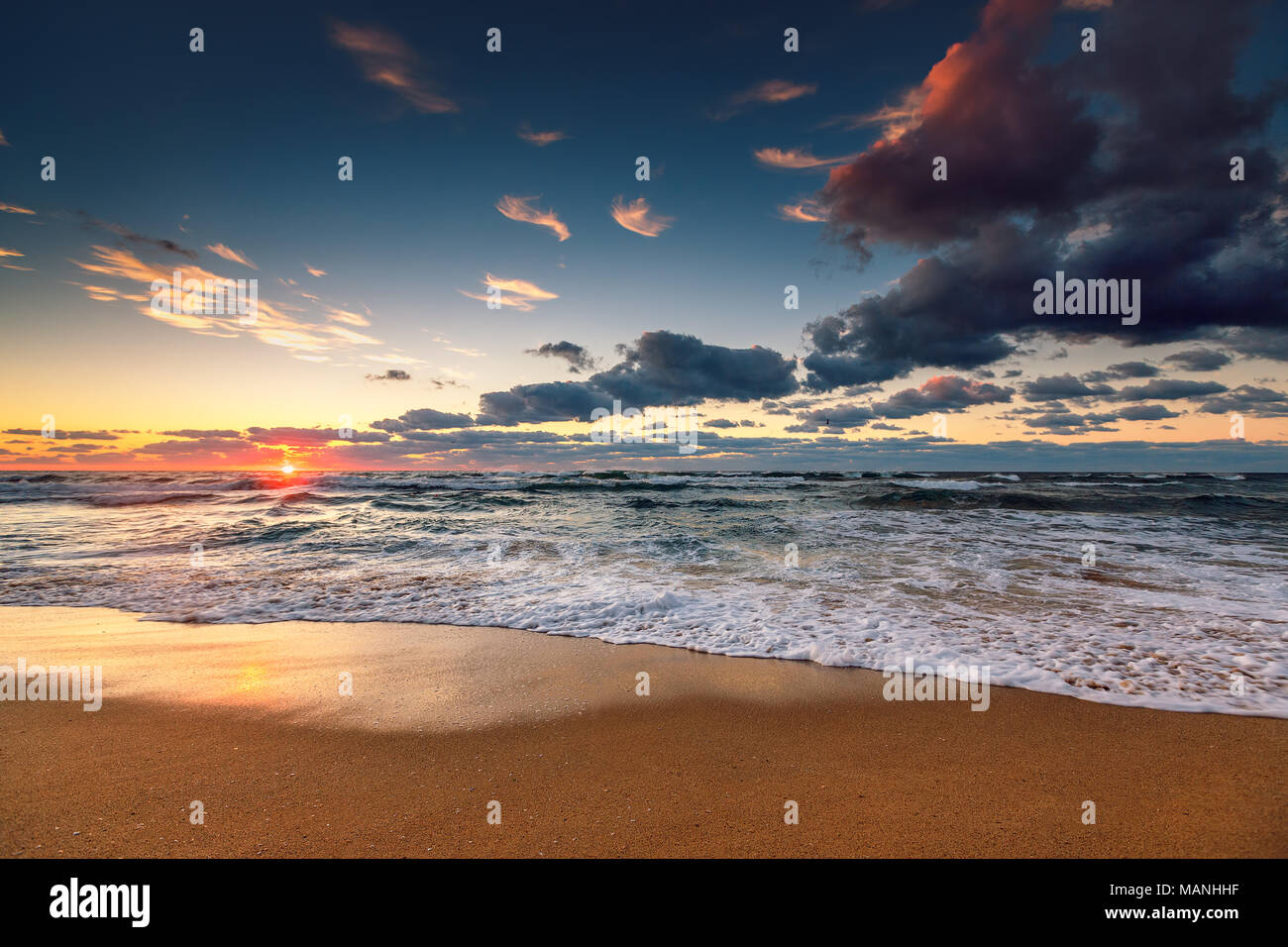 Beautiful shot sunbeam over sea hi-res stock photography and images - Alamy