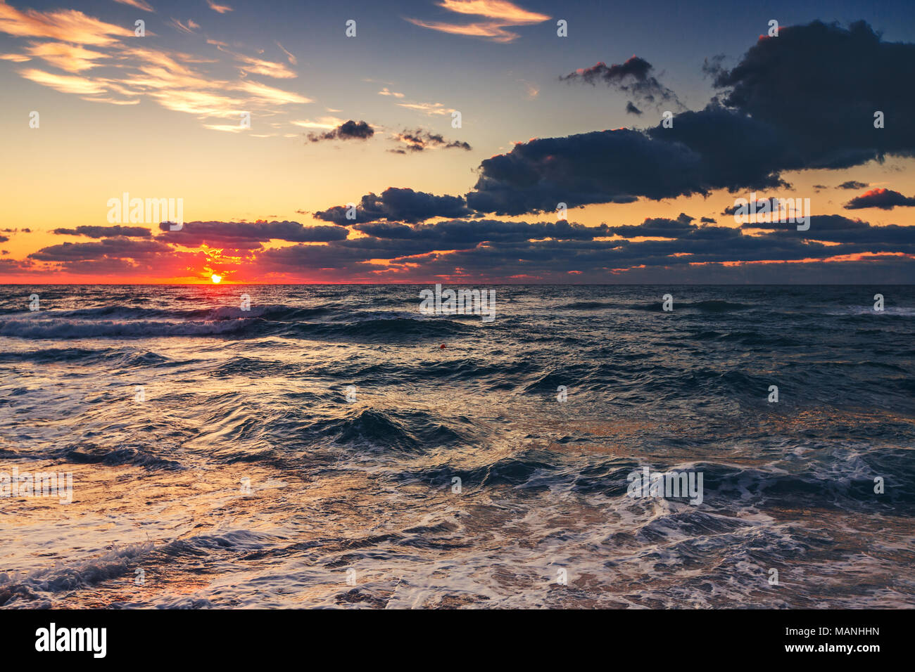 Beautiful shot sunbeam over sea hi-res stock photography and images - Alamy