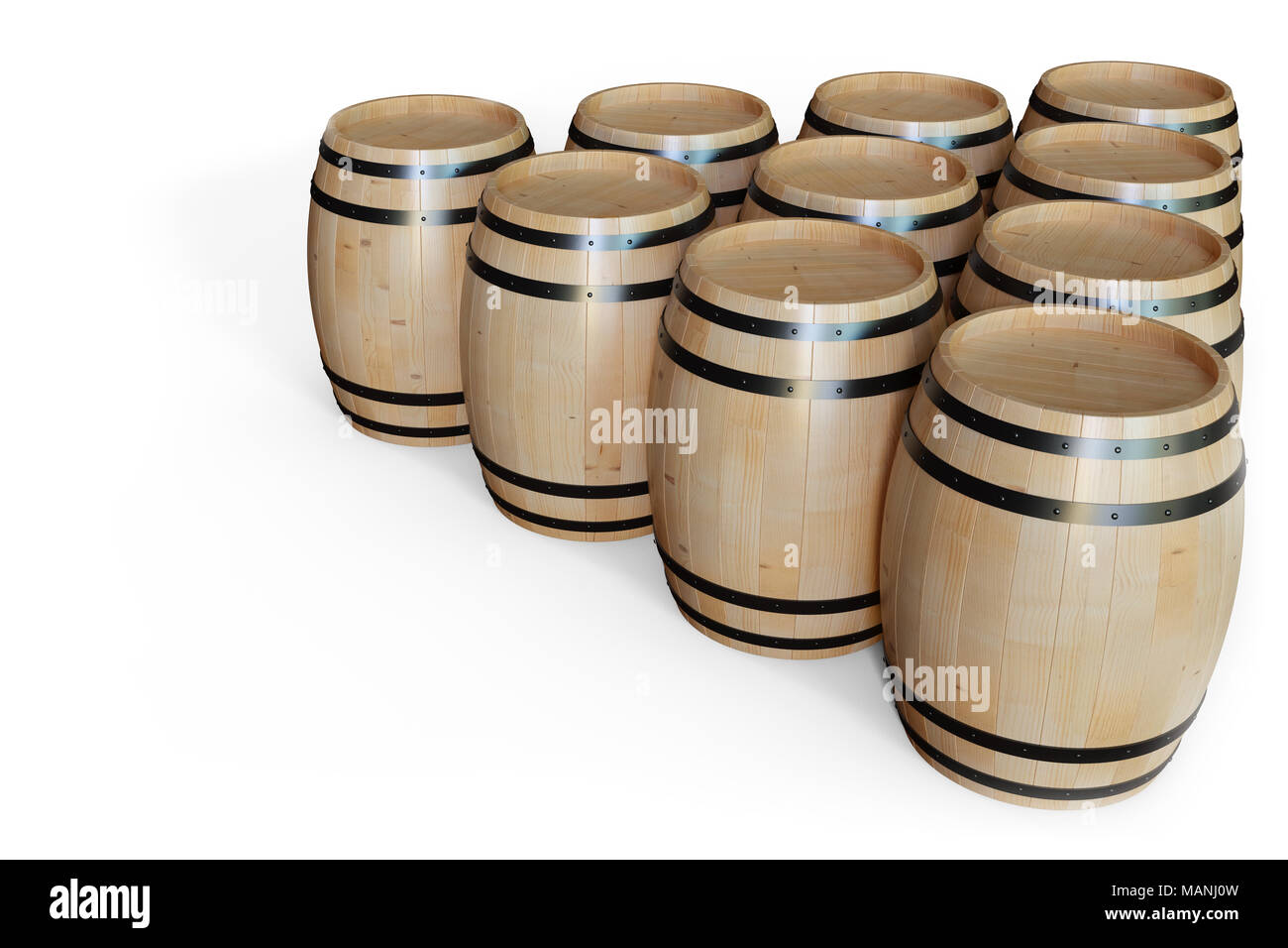 Rows of barrels Cut Out Stock Images & Pictures - Alamy