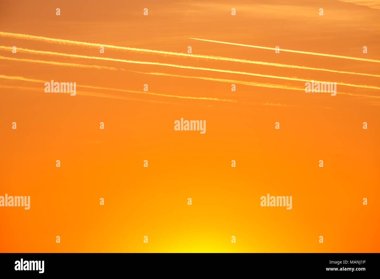 Orange sunrise sky Stock Photo - Alamy