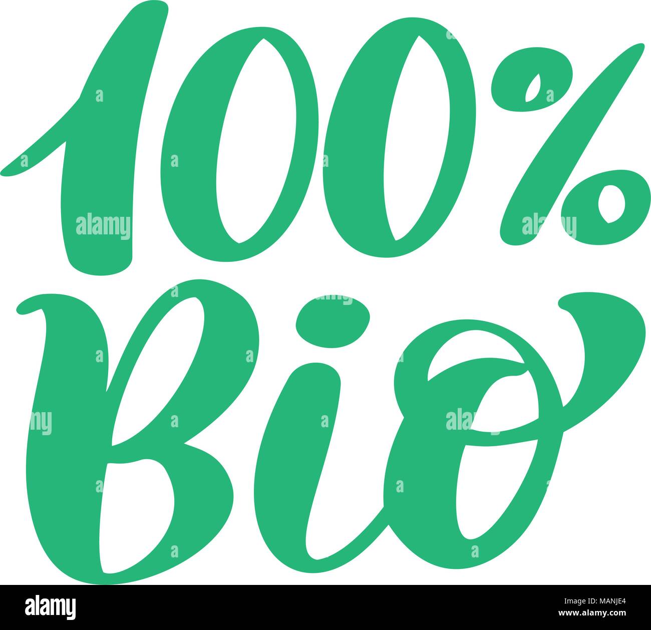 100 Bio vector logo design, Hand drawn lettering phrase isolated on ...