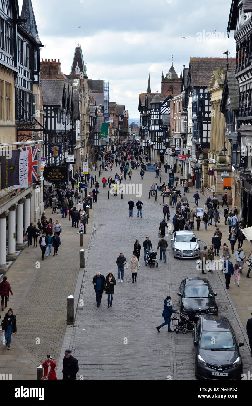 Watergate Street and some of the Rows, a mediaeval shopping area in ...