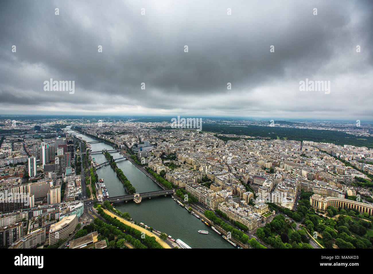 Panoramic view of Paris from the Eiffel tower, France Stock Photo - Alamy