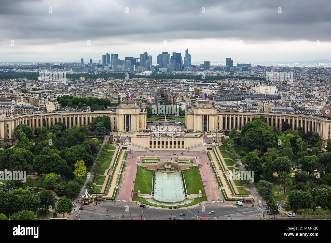 Aerial view of the beautiful Paris from the Eiffel Tower Stock Photo ...
