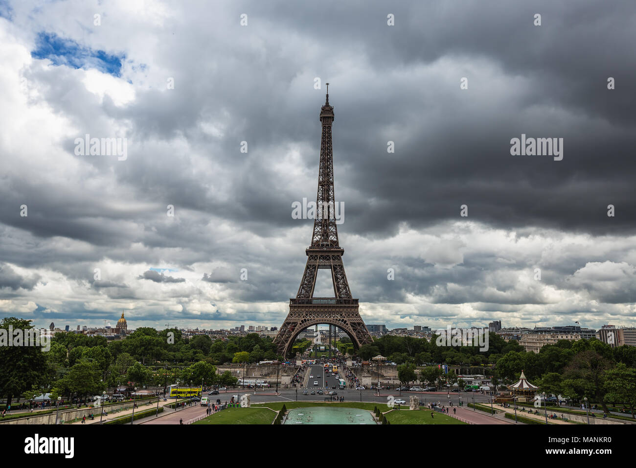 The Eiffel Tower in Paris, France. Panoramic view Stock Photo - Alamy