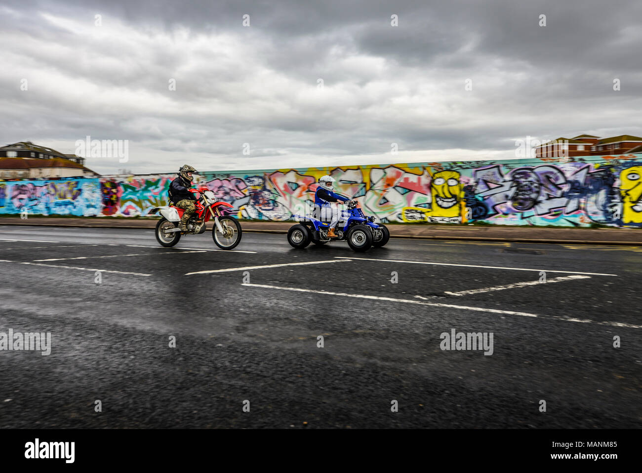 Motorbike riders graffiti hi-res stock photography and images - Alamy