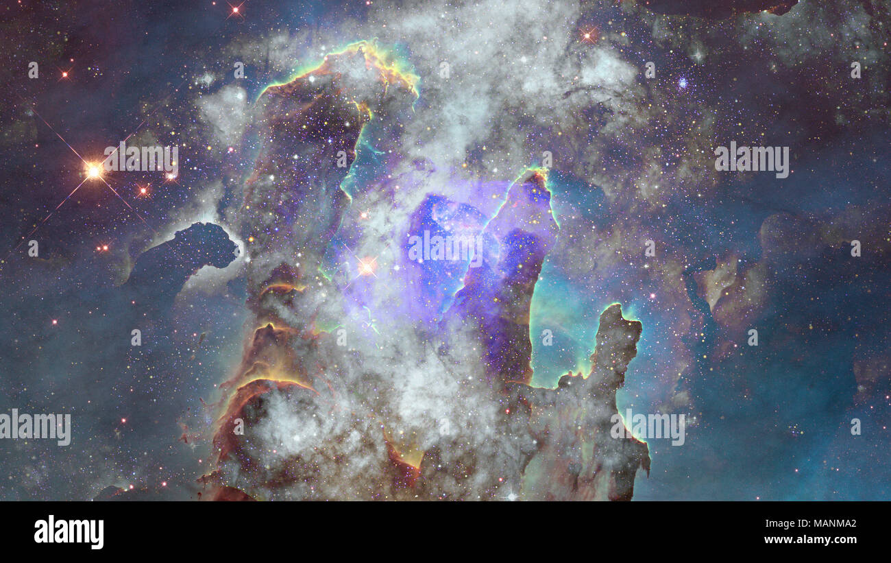 Nebula and stars in deep space, mysterious universe. Elements of this ...