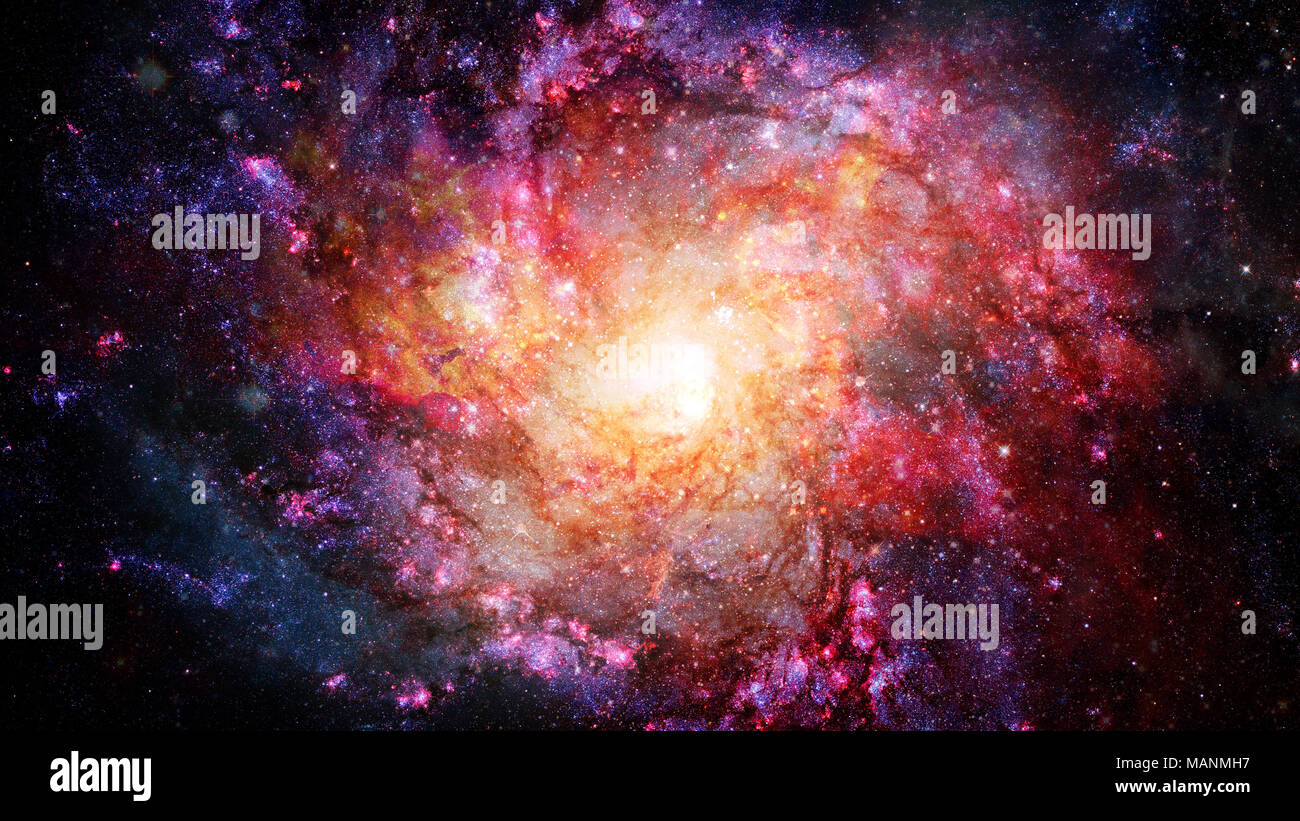 Nebula and spiral galaxies in space. Elements of this image furnished ...