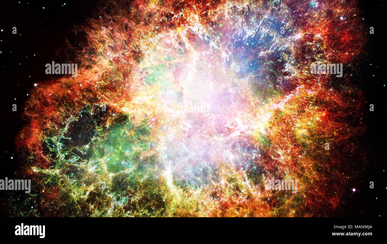 Supernova with glowing nebula. Elements of this image furnished by NASA ...