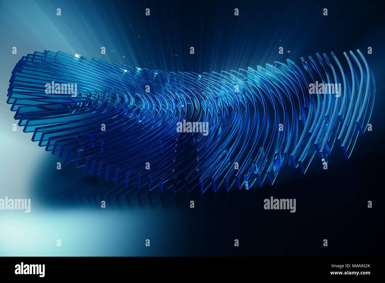 3D rendering Fingerprint Scanning Identification System. Fingerprint ...