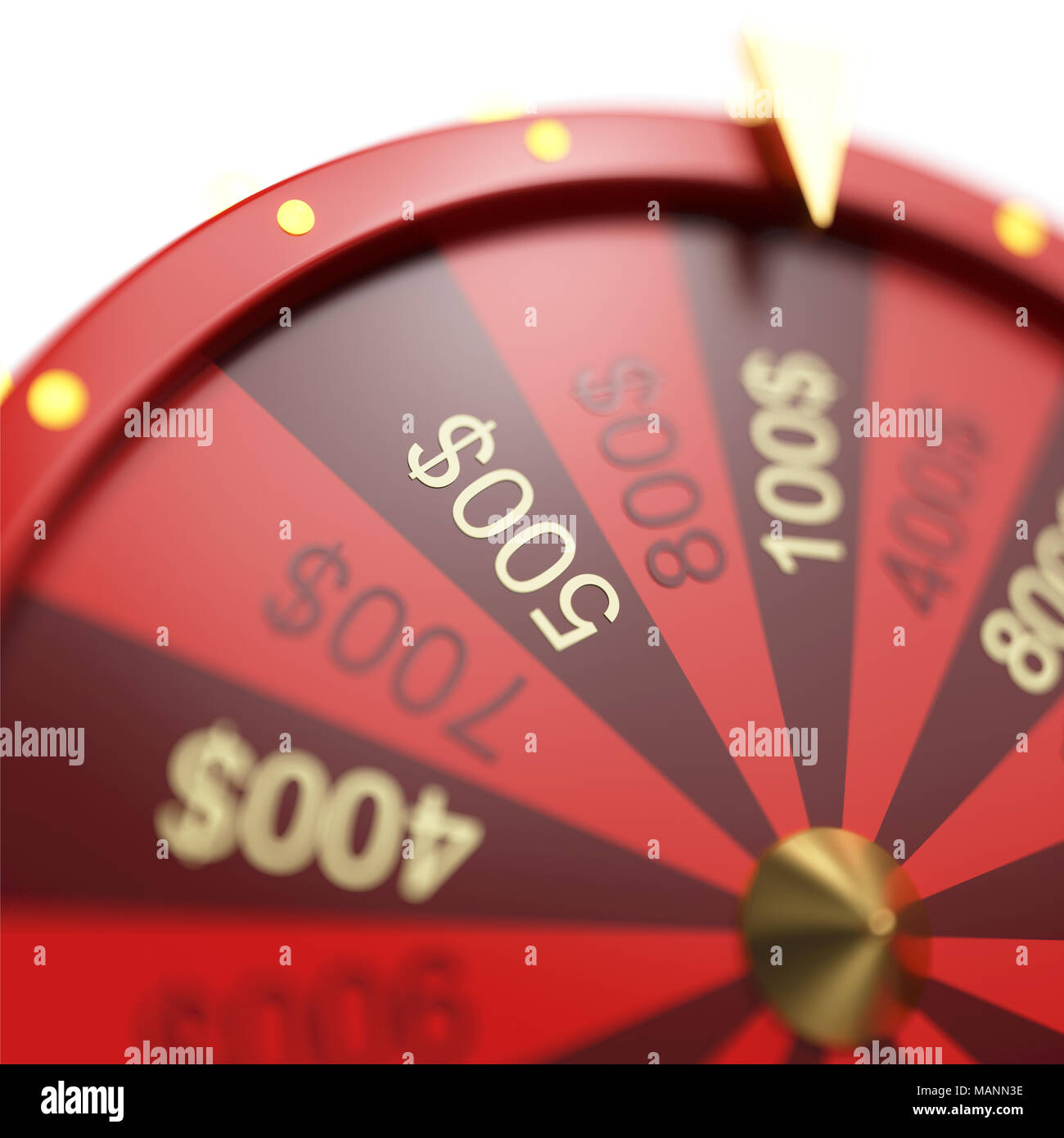 3d illustration red wheel of luck or fortune. Realistic spinning ...