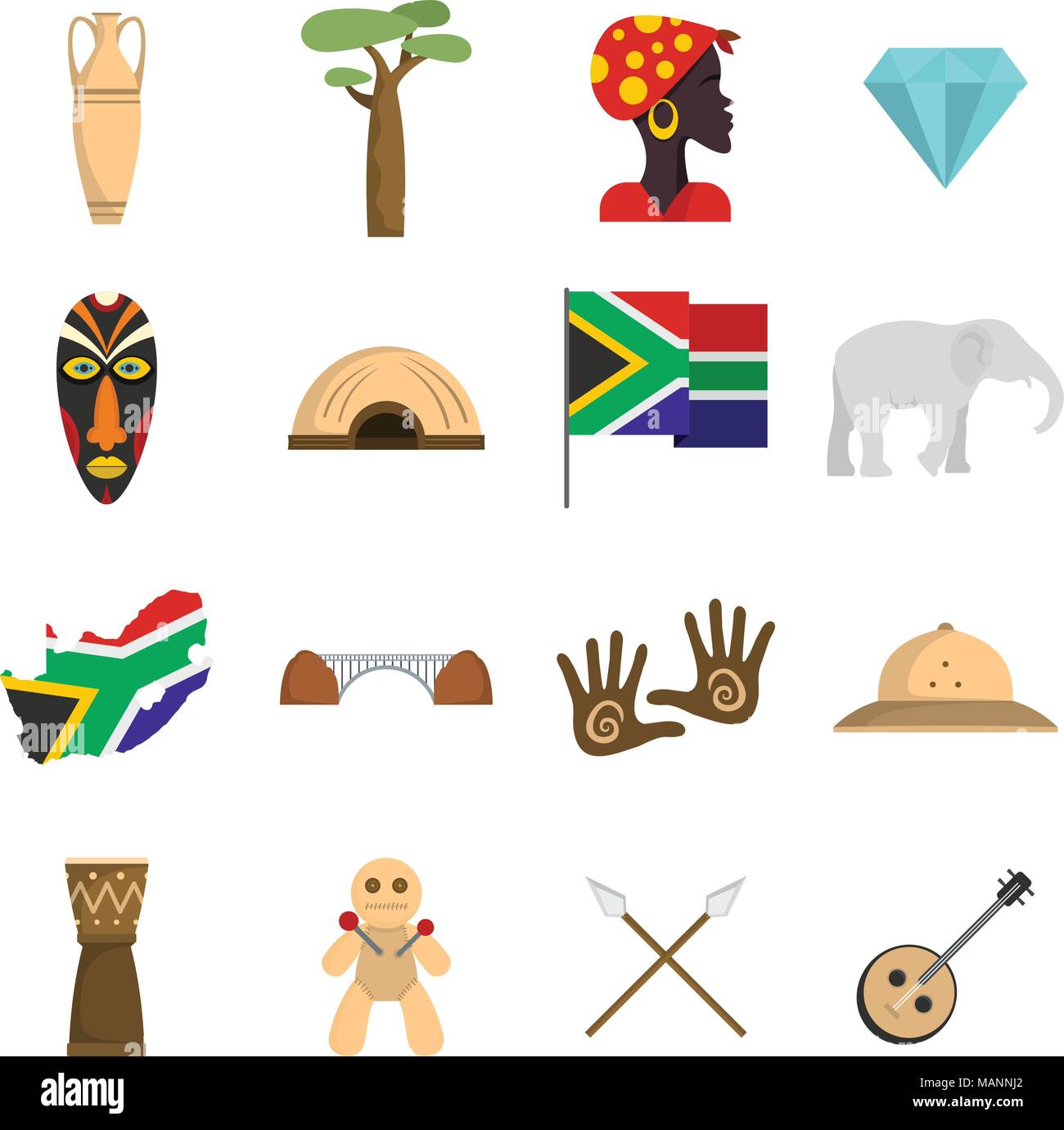 South Africa travel icons set vector flat Stock Vector Image & Art - Alamy