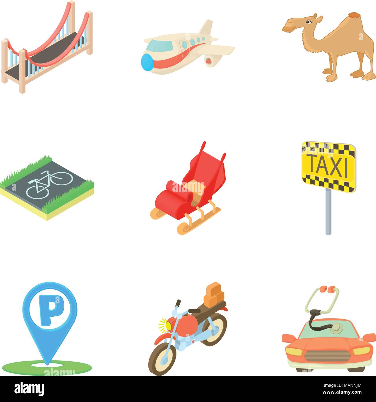 Transportation technology icons set, cartoon style Stock Vector Image ...