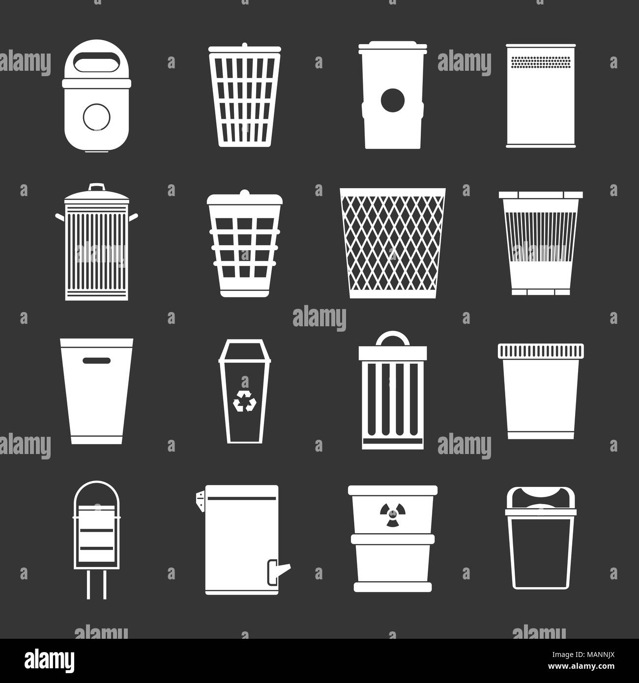 Trash can icons set grey vector Stock Vector Image & Art - Alamy