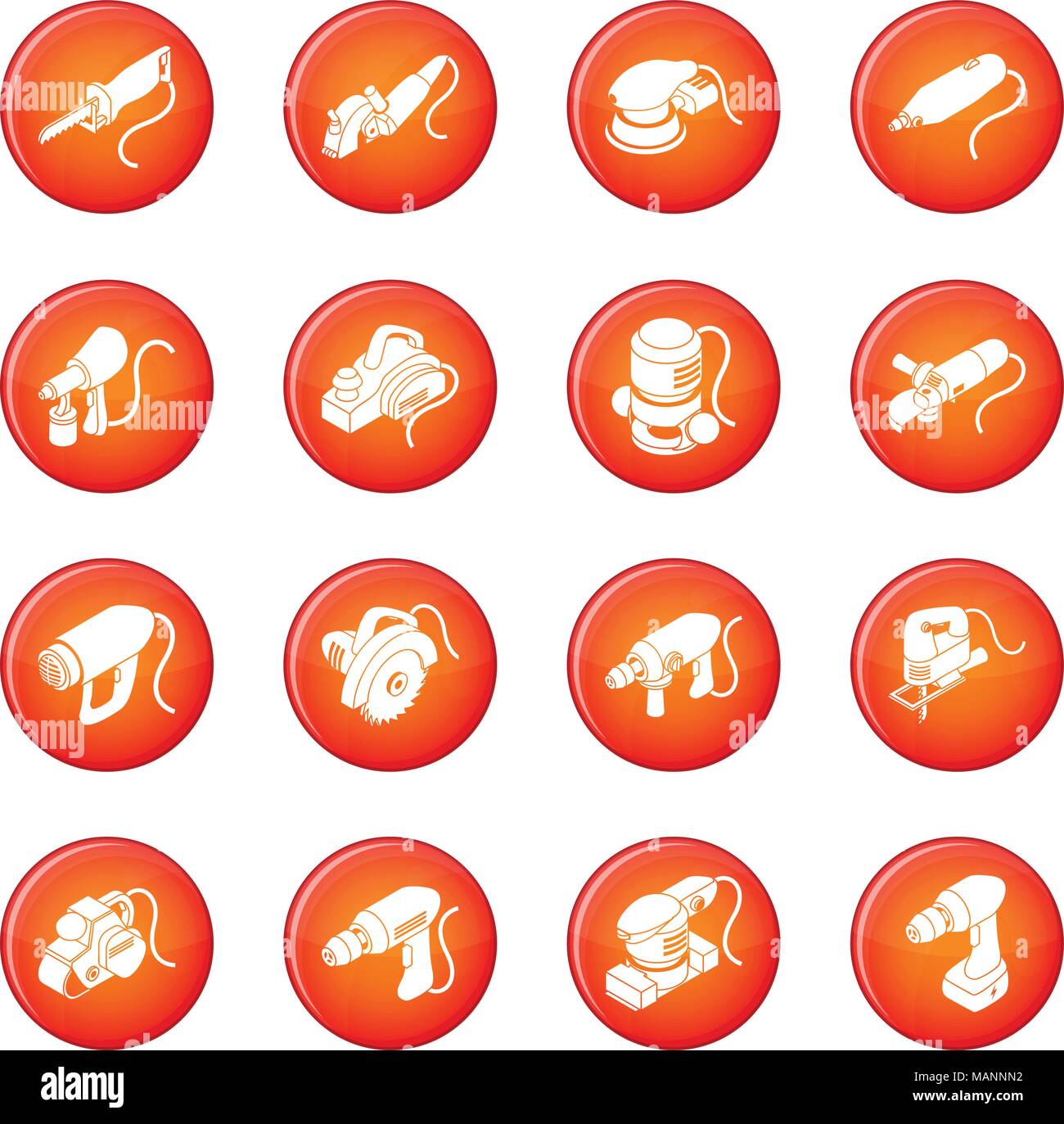 Electric tools icons set red vector Stock Vector Image & Art - Alamy