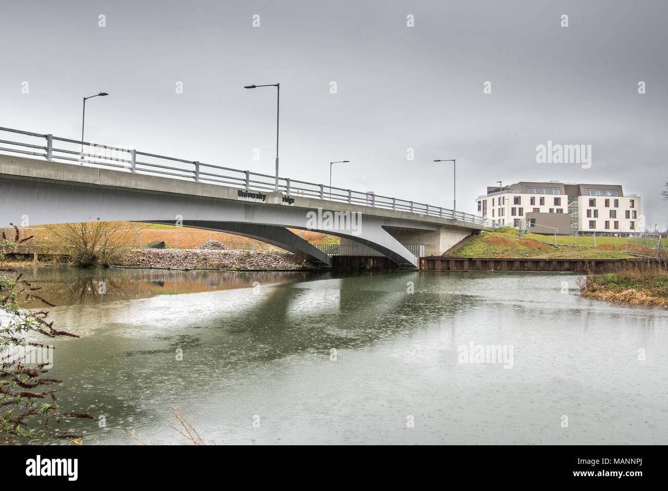 University bridge concrete rain rainy day raindrops drops river hi-res ...