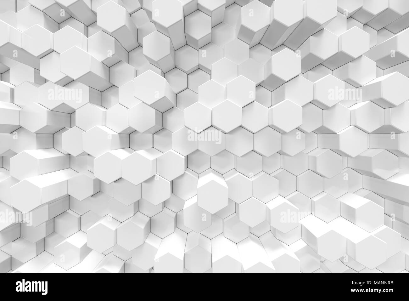 White geometric hexagonal abstract background, 3d rendering Stock Photo ...
