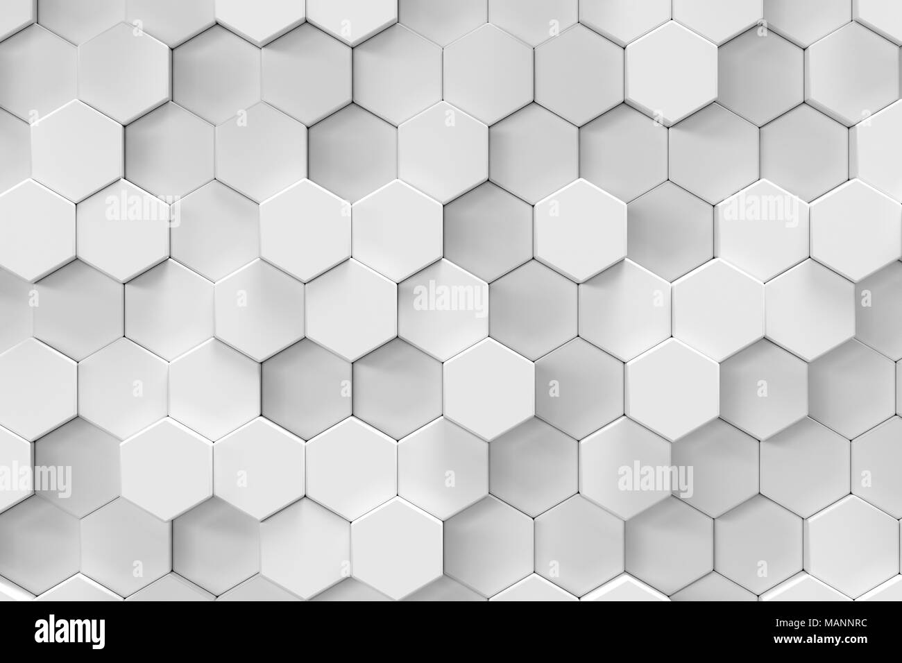 White geometric hexagonal abstract background, 3d rendering Stock Photo ...