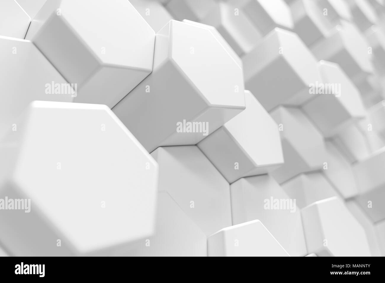 3D Rendering white geometric hexagonal abstract background Stock Photo ...