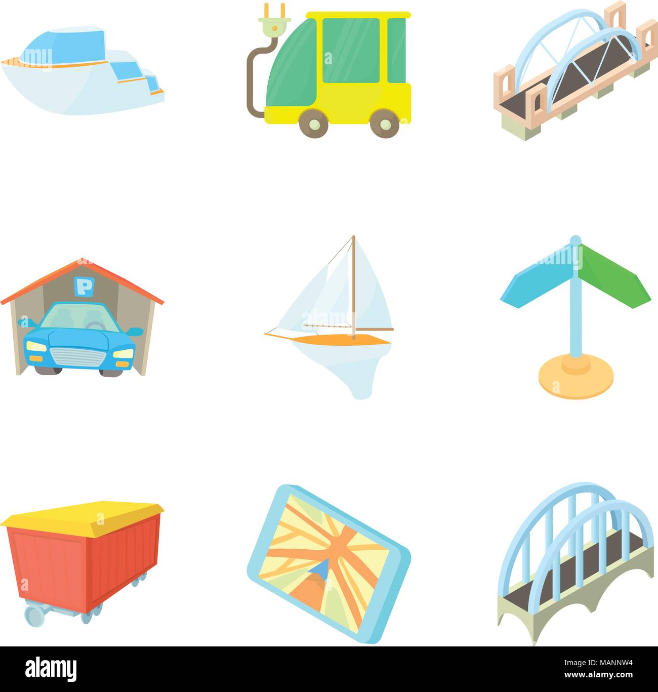 Mechanism icons set, cartoon style Stock Vector Image & Art - Alamy