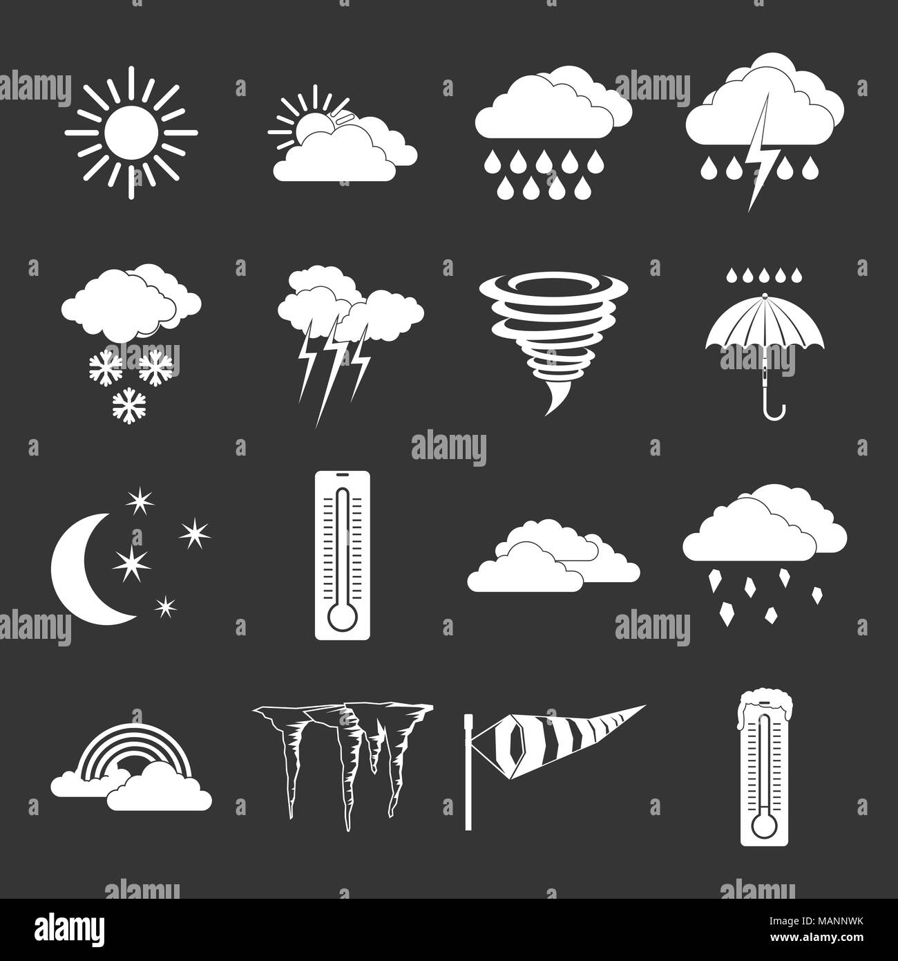 Weather set grey vector Stock Vector Image & Art - Alamy