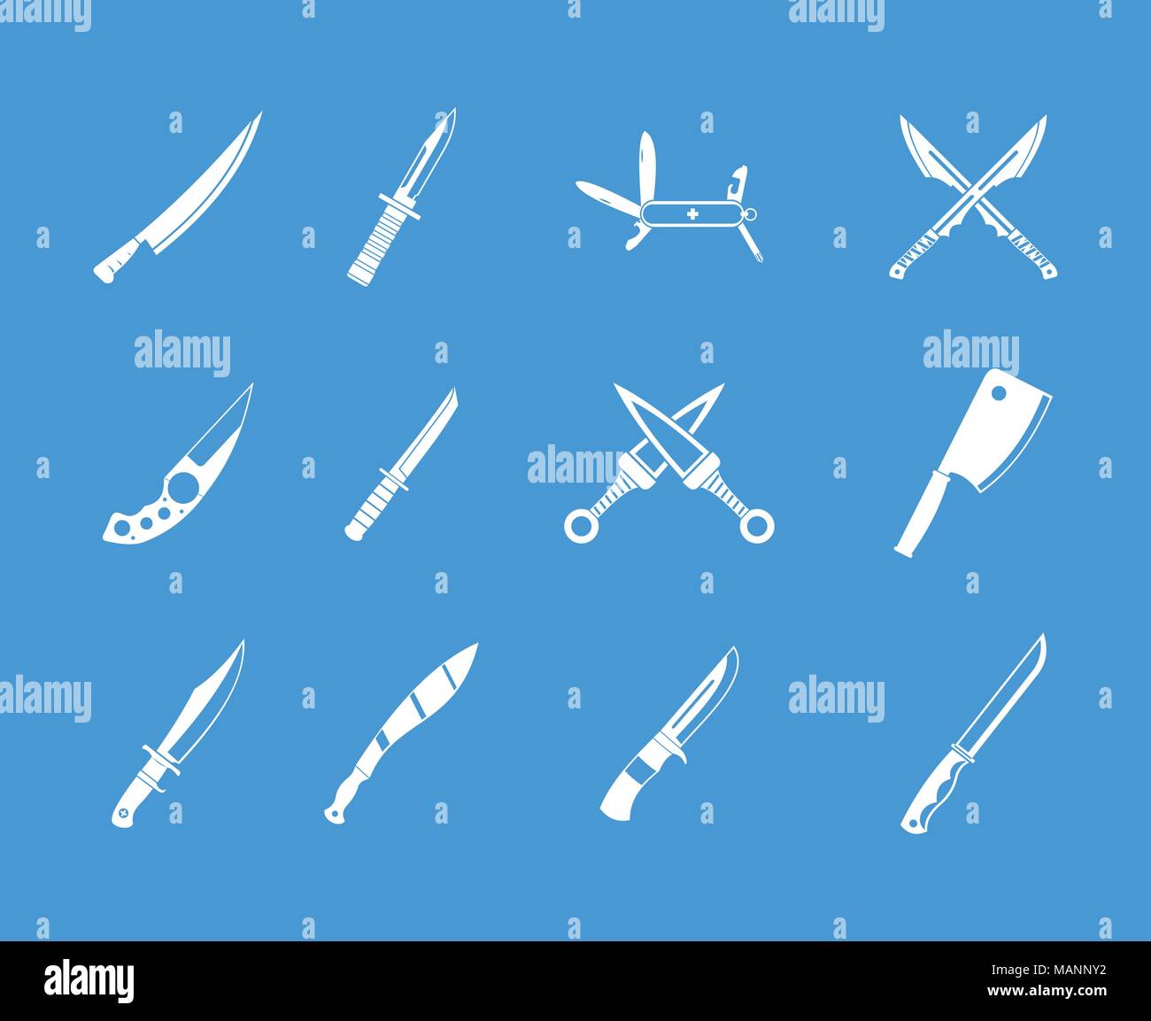 Knife icon blue set vector Stock Vector Image & Art - Alamy