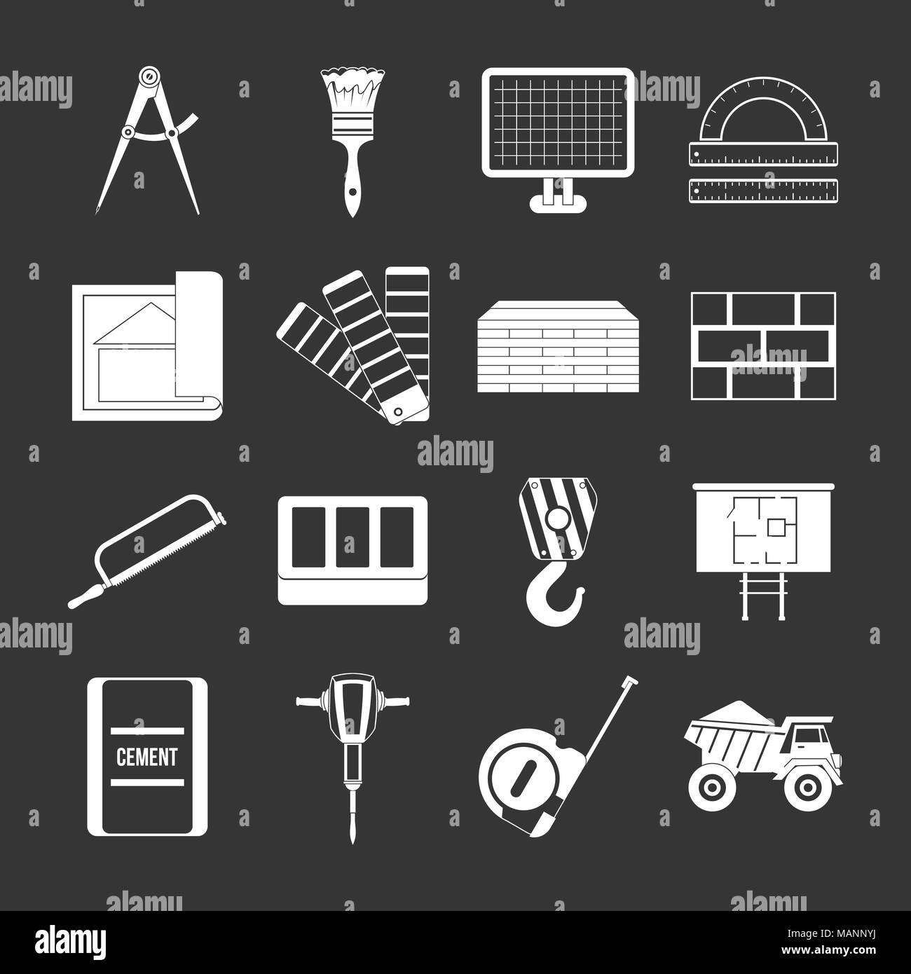 Construction icons set grey vector Stock Vector Image & Art - Alamy