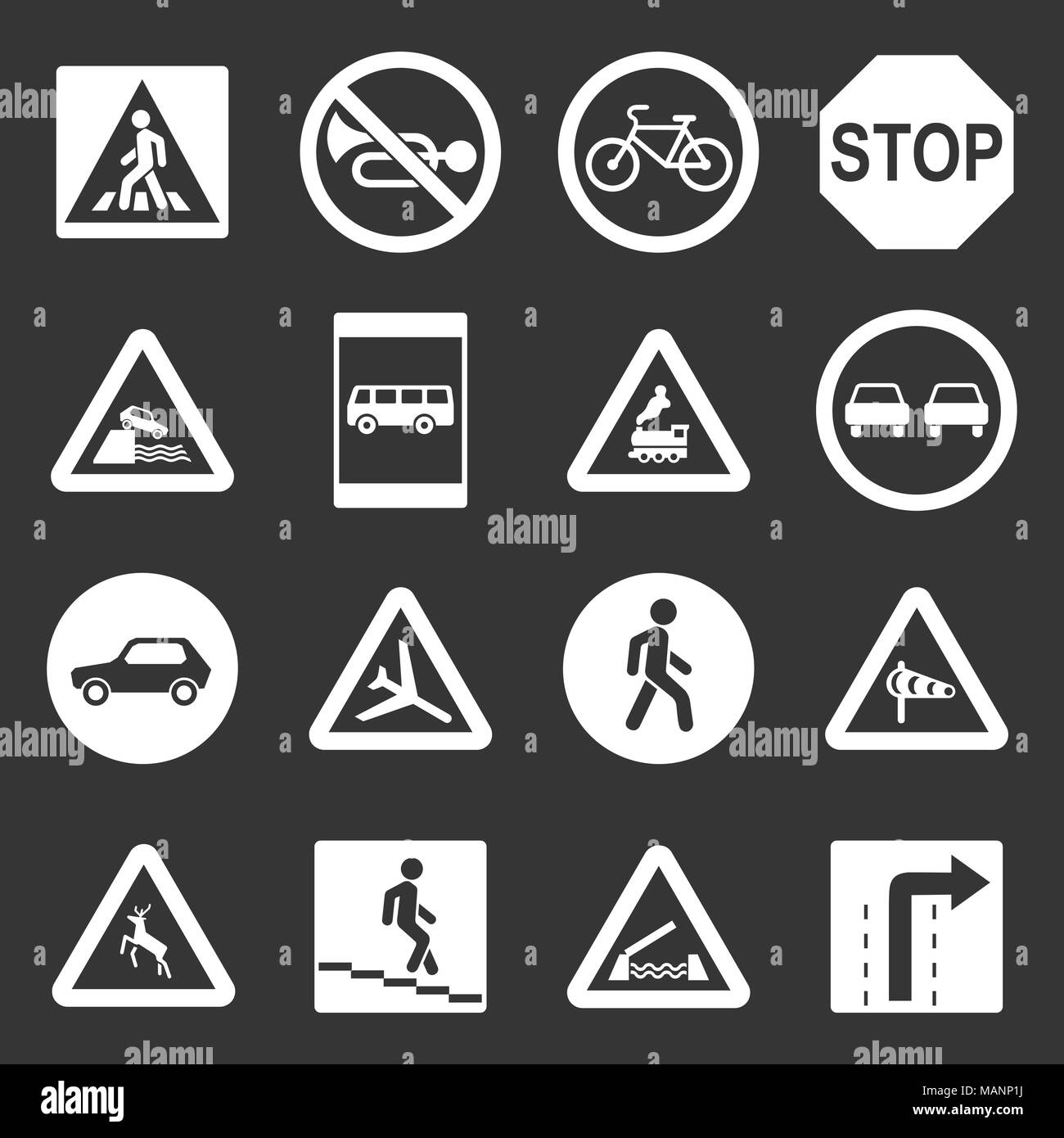 Road Sign set grey vector Stock Vector Image & Art - Alamy