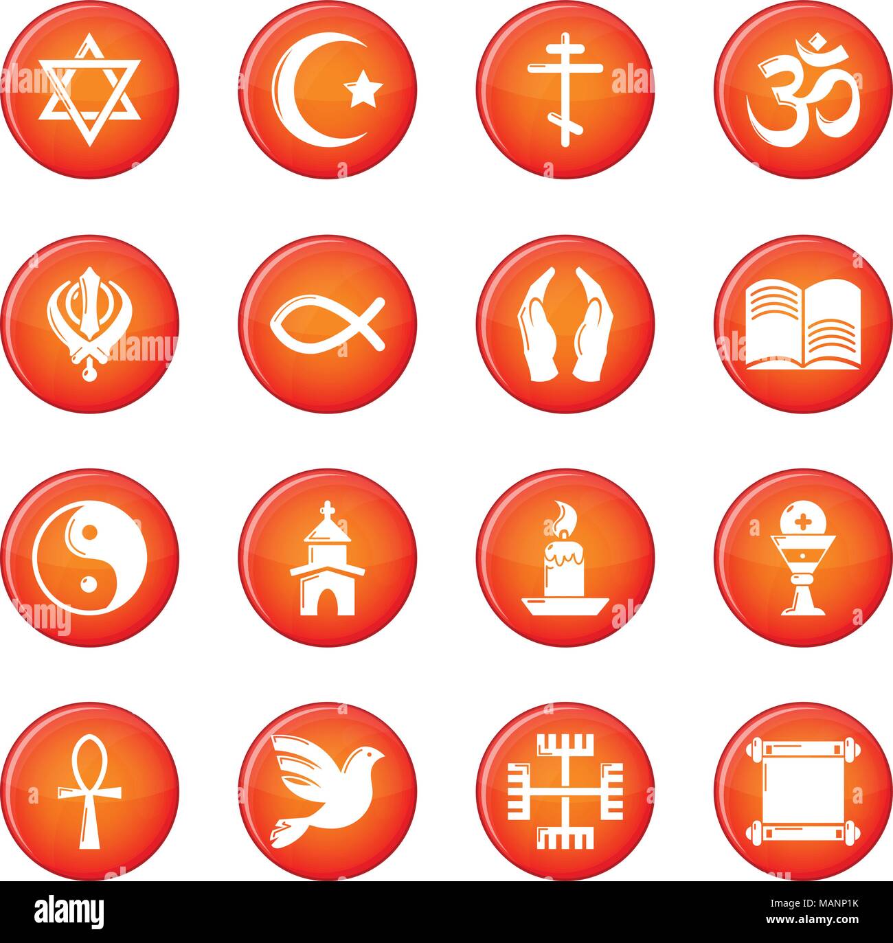 Religion icons set red vector Stock Vector Image & Art - Alamy