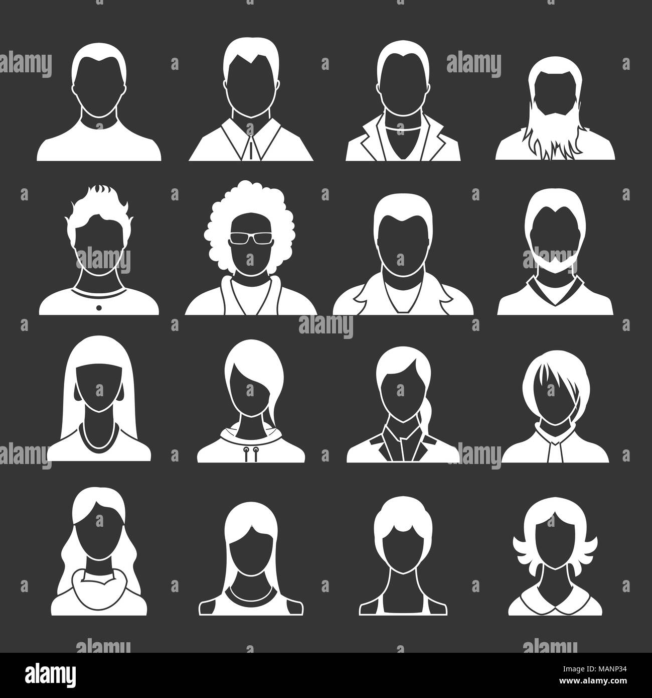 Avatars face Black and White Stock Photos & Images - Alamy