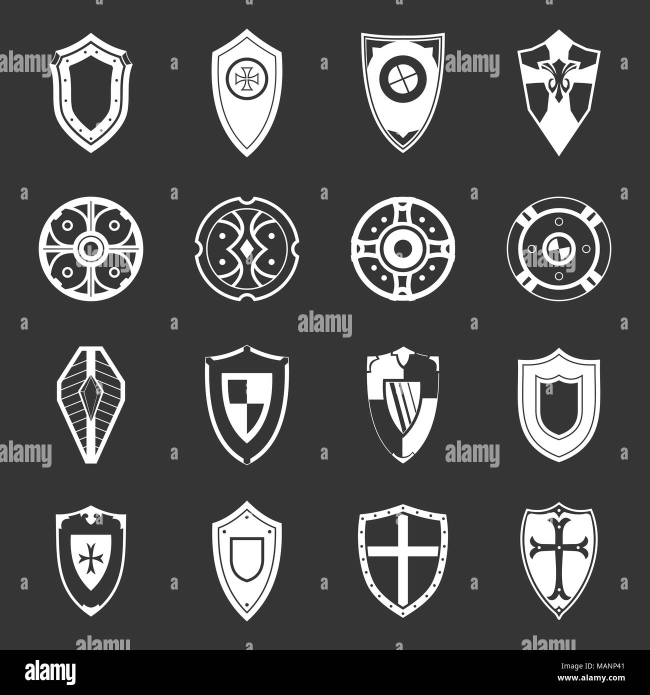 Shields set grey vector Stock Vector Image & Art - Alamy