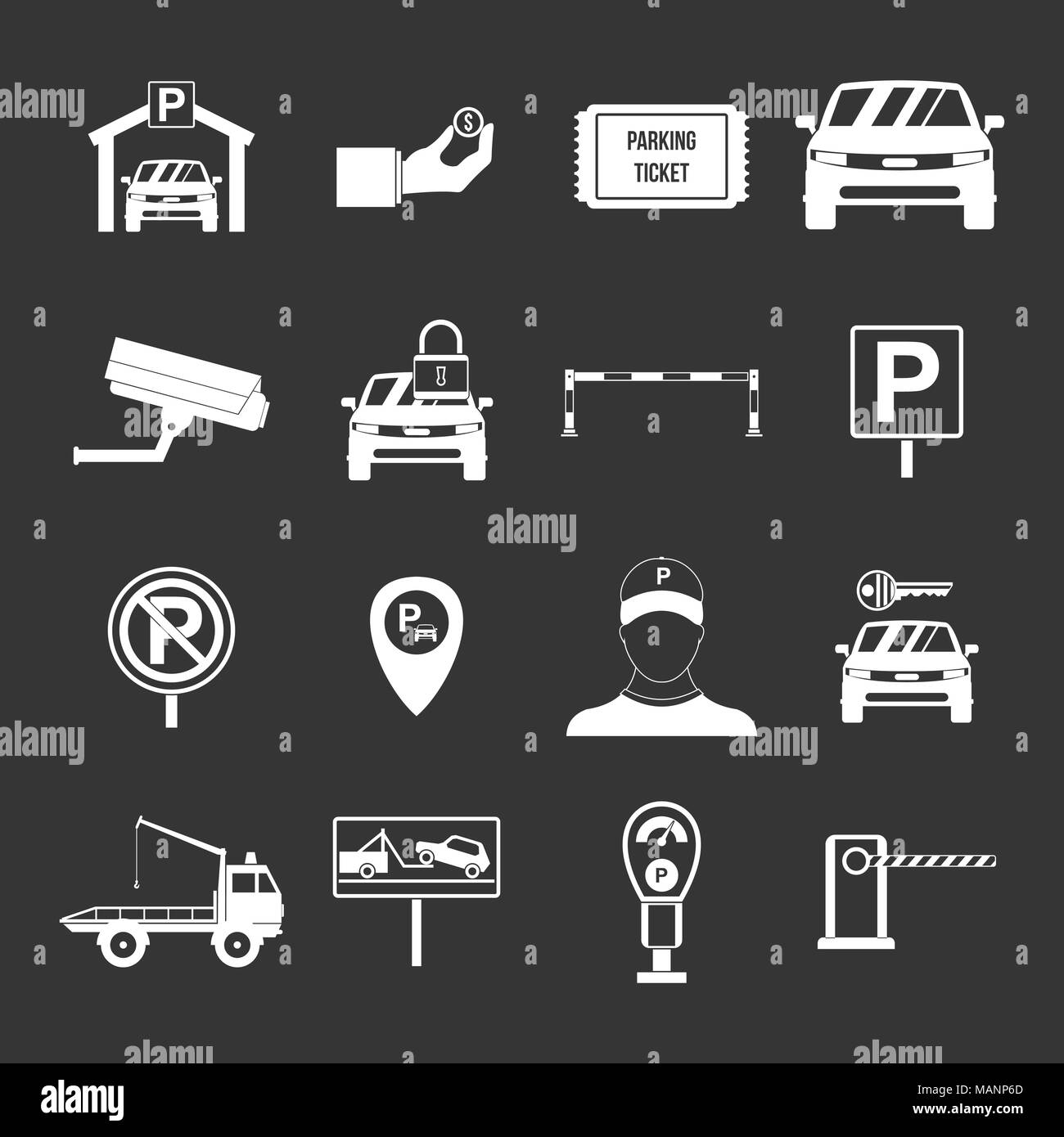 Parking set grey vector Stock Vector Image & Art - Alamy