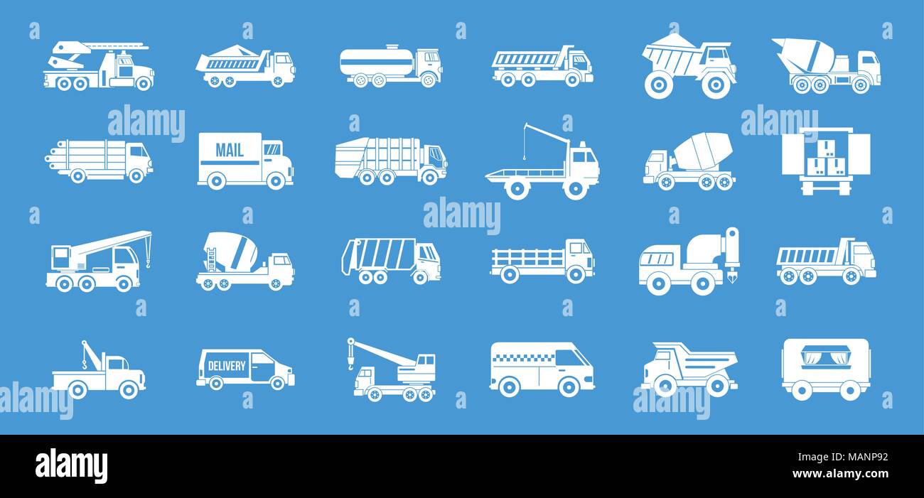 Truck icon blue set vector Stock Vector Image & Art - Alamy