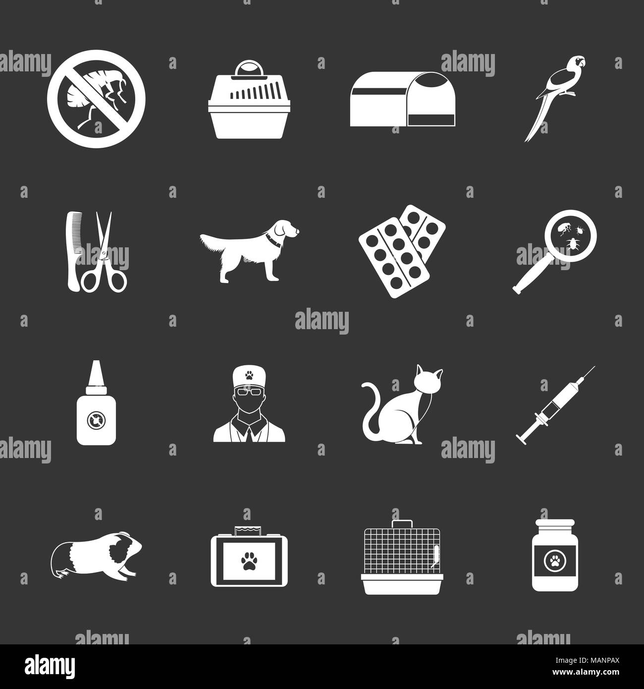 Veterinary icons set grey vector Stock Vector Image & Art - Alamy