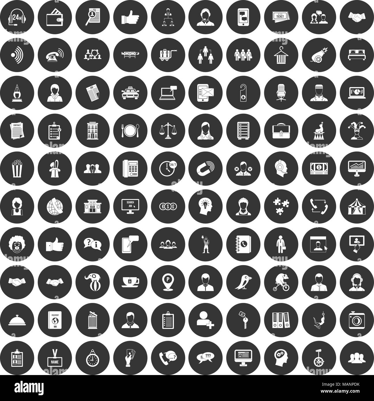 100 coherence icons set black circle Stock Vector Image & Art - Alamy