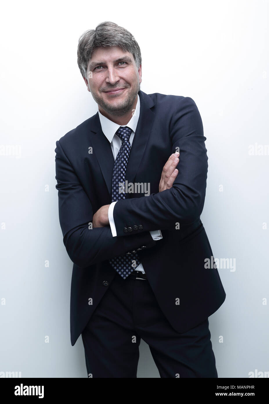 Portrait of a friendly businessman Stock Photo - Alamy