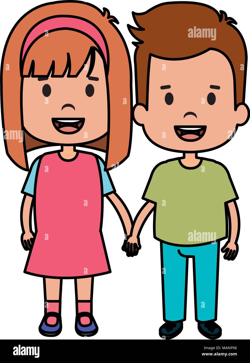 happy little couple characters Stock Vector Image & Art - Alamy