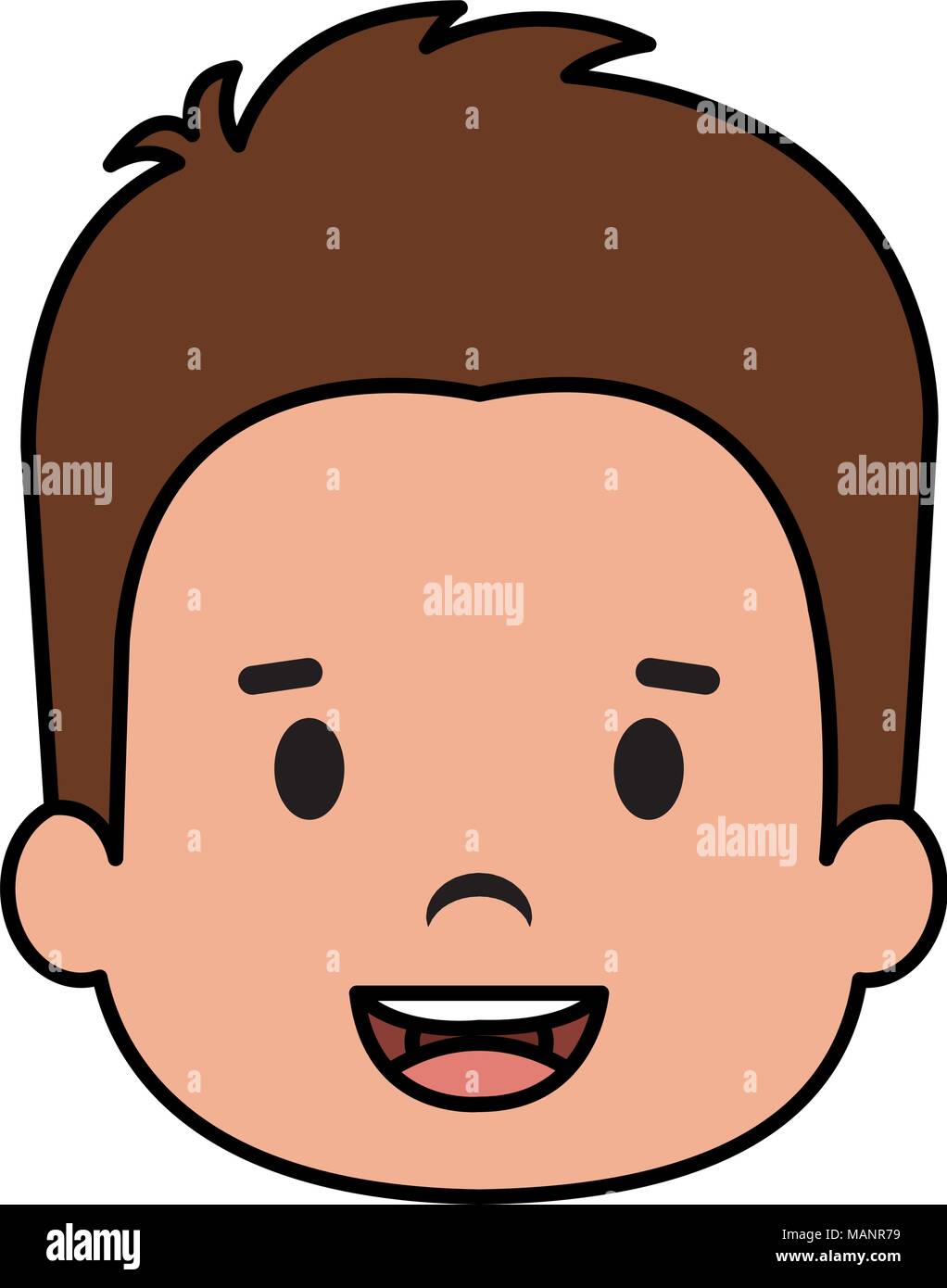 happy little boy head character Stock Vector Image & Art - Alamy