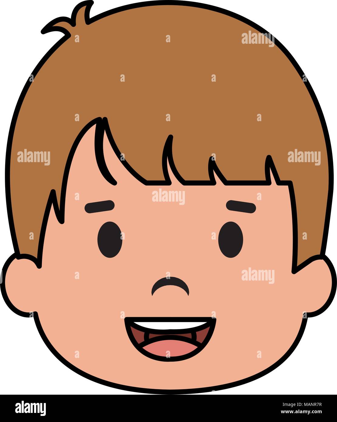 happy little boy head character Stock Vector Image & Art - Alamy