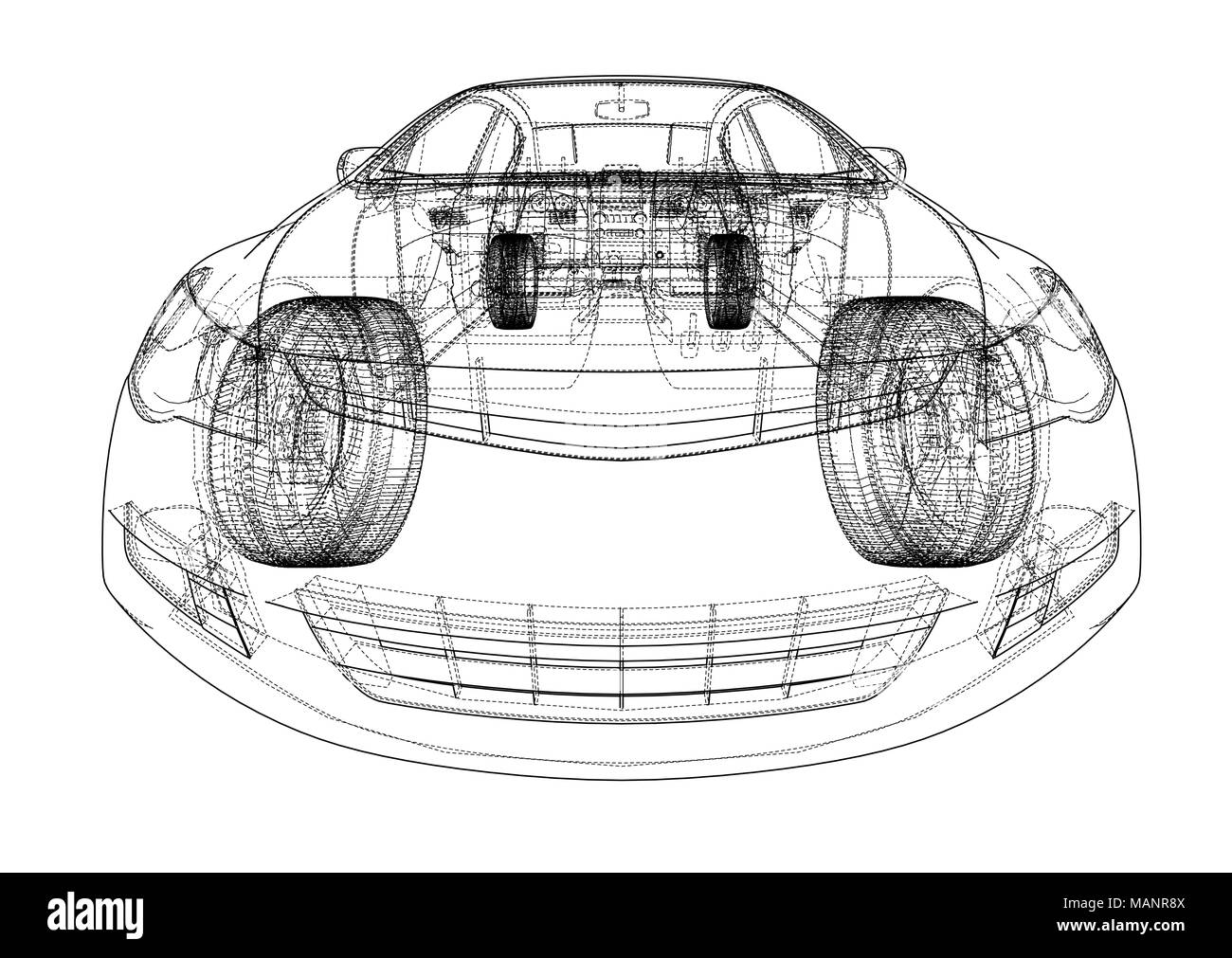 Concept car blueprint Stock Photo - Alamy